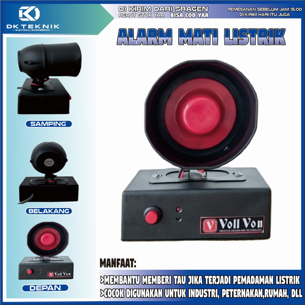 Jual Alarm/Sirine Mati Listrik Voll Vonn Otomatis | Shopee Indonesia
