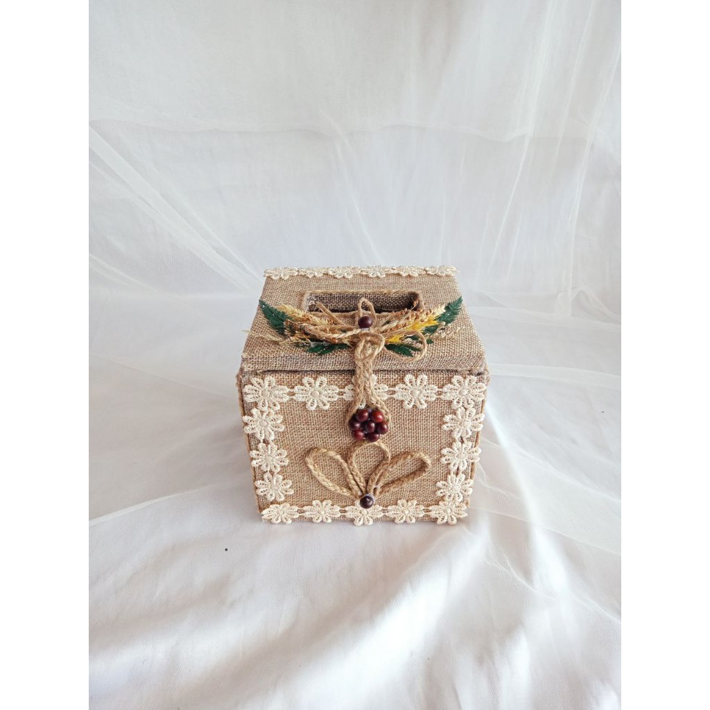 Jual Tempat Tisu kotak kecil aesthetic dari kardus | rustic | bunga ...