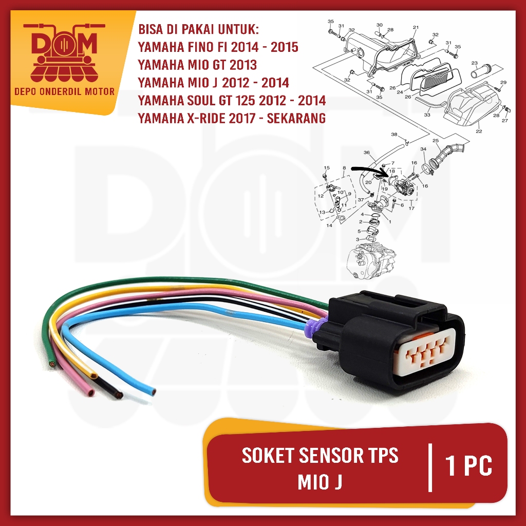 Jual Soket Sensor TPS Mio J 5 Kabel (PSP) Sensor Gas Socket Swit Switch ...