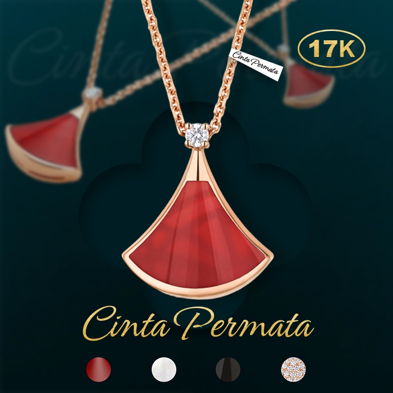 Jual Kalung wanita emas 17k Batu Akik Merah dengan Berlian - Hadiah ...