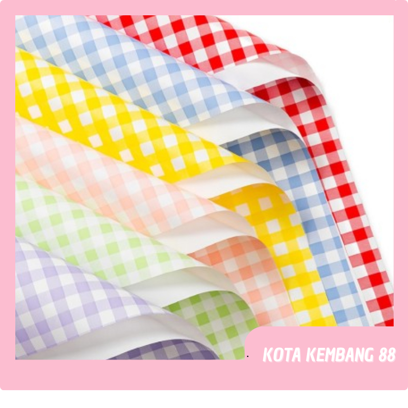 Jual 20 LEMBAR Kertas Buket Bunga Motif Kotak Kotak Flower Wrapping ...