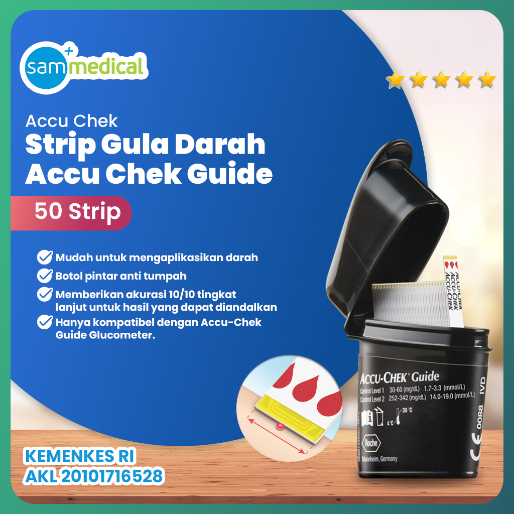 Jual Accu Chek Guide Test Strip 50 strip / Refill Strip Accuceck Guide ...