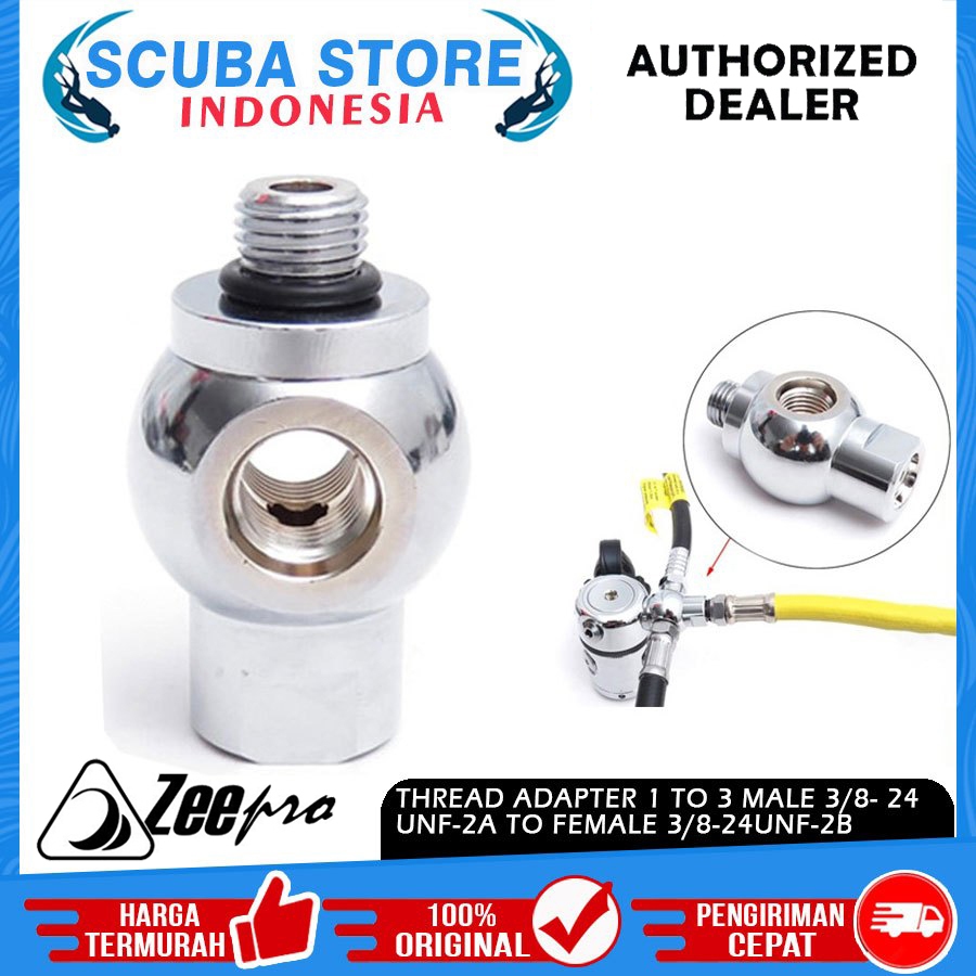 Jual Thread Adapter Zeepro 1 To 3 Male Female 3/8-24UNF Spare Part Low ...