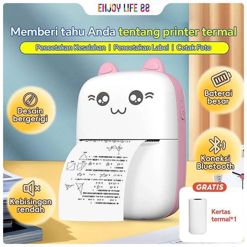 Jual Alat Printer Thermal Mini Portable Label Thermal Memo Receipt ...