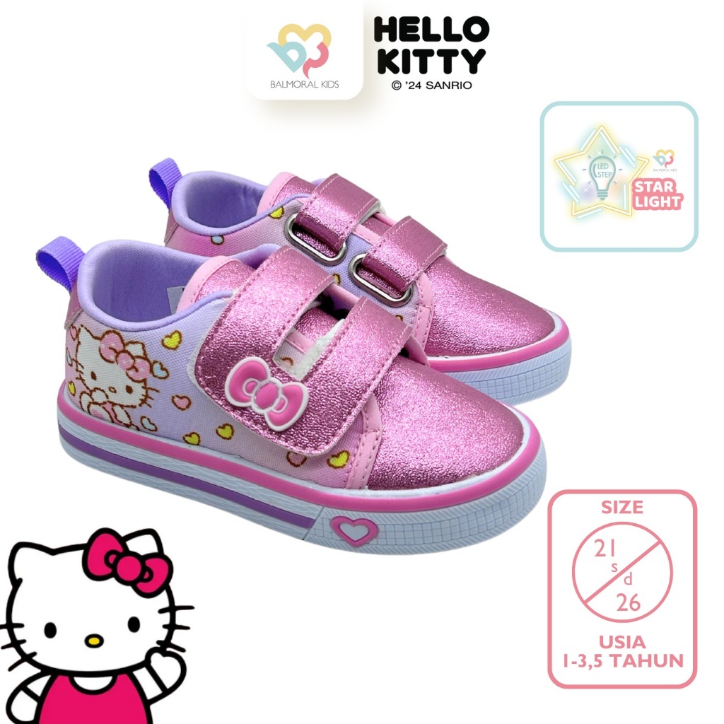 Jual Balmoral Kids Sneakers Lampu Anak Girls Hello Kitty Usia 1 - 3 ...
