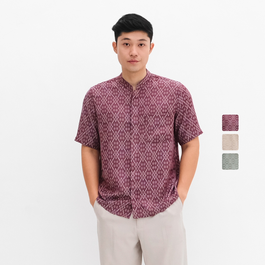Jual SANVANINA Manna Short Pattern Shanghai Shirt | Kemeja Kerah ...