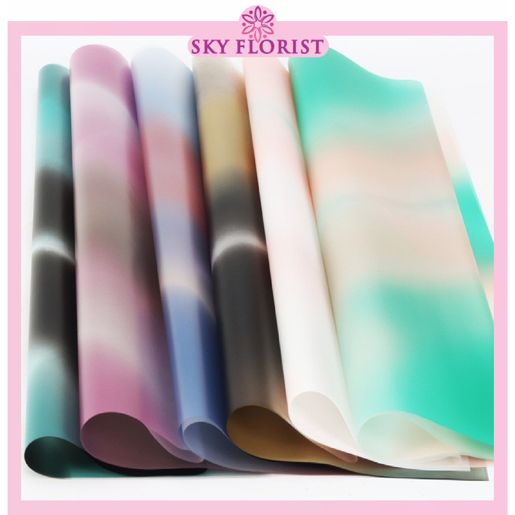 Jual Kertas Buket Cellophane Gradient Double Line Flower Wrapping ...
