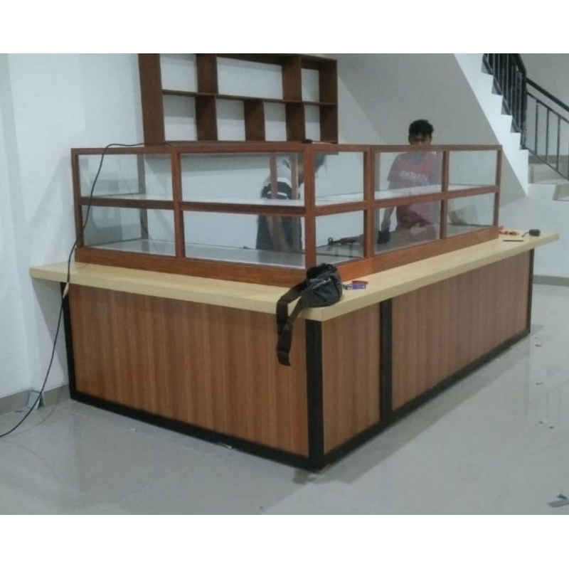 Jual Meja Warteg/Meja warung + etalase kayu | Shopee Indonesia