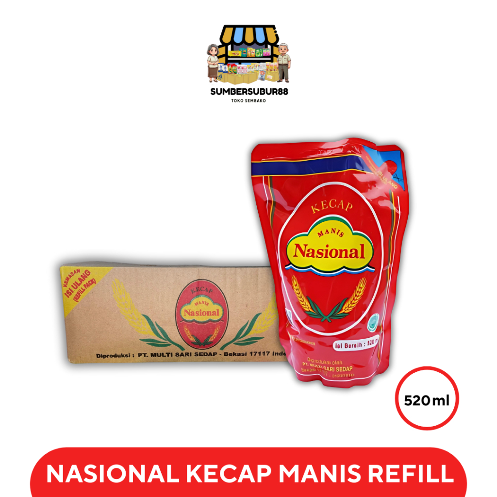Jual NASIONAL 520ML Kecap Manis Refill (Isi 12 Pouch) | Shopee Indonesia