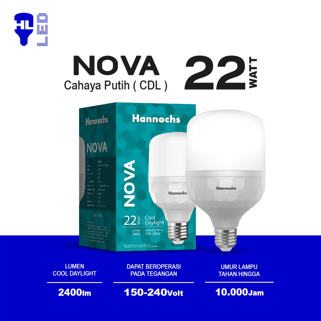 Jual Hannochs Lampu Bohlam LED Nova 22W Cahaya Putih | Shopee Indonesia