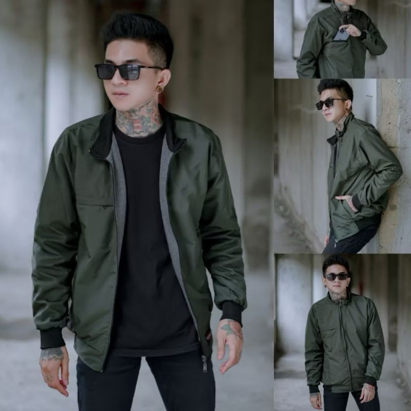 Jual JAKET BOMBER ANTI AIR WATERPROOF CASUAL SIMPLE JAKET MOTOR PRIA ...