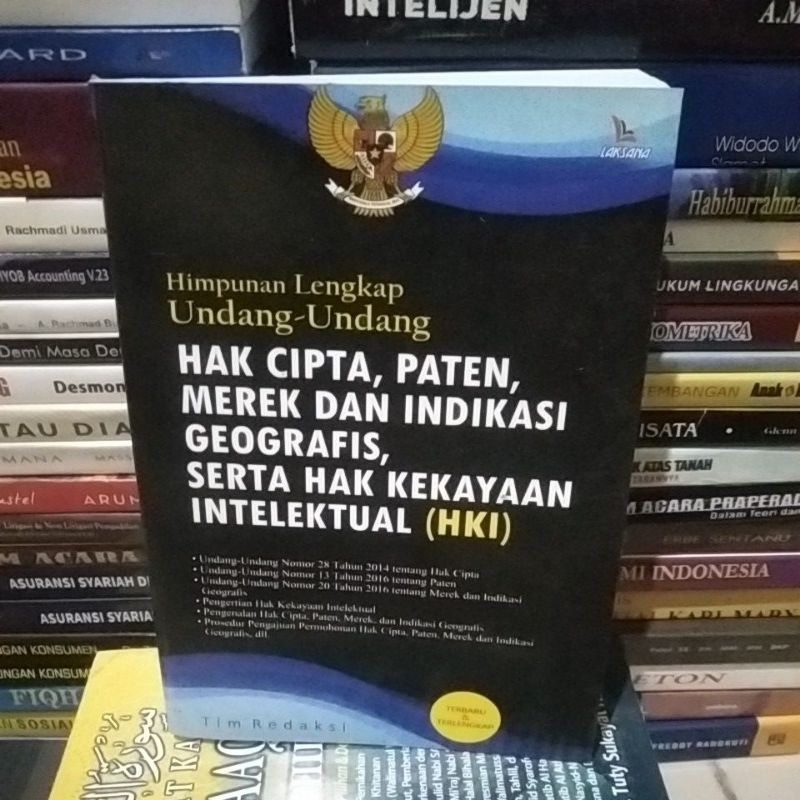 Jual himpunan lengkap undang undang hak cipta paten merek dan indikasi geografis serta hak ...