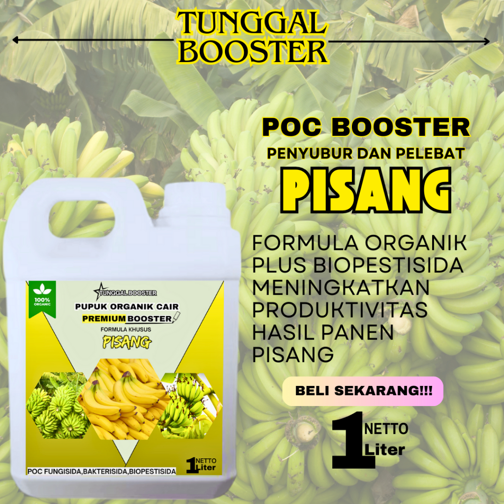 Jual POC Pupuk Organik Cair Tanaman Pisang Premium 1Liter-Booster Pelebat dan Perangsang Buah ...