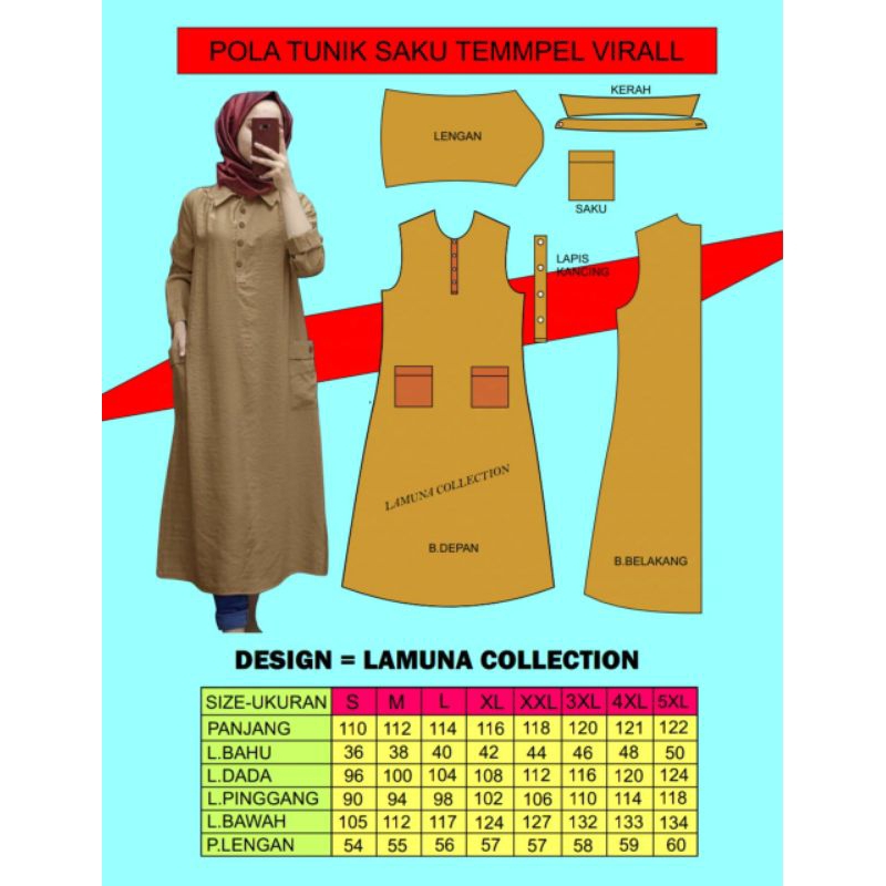 Jual pola tunik saku tempel terbaru | Shopee Indonesia