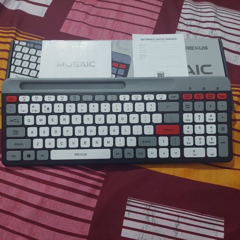 Jual Rexus Mosaic KB02 Keyboard Dual Connection White Grey | Shopee ...