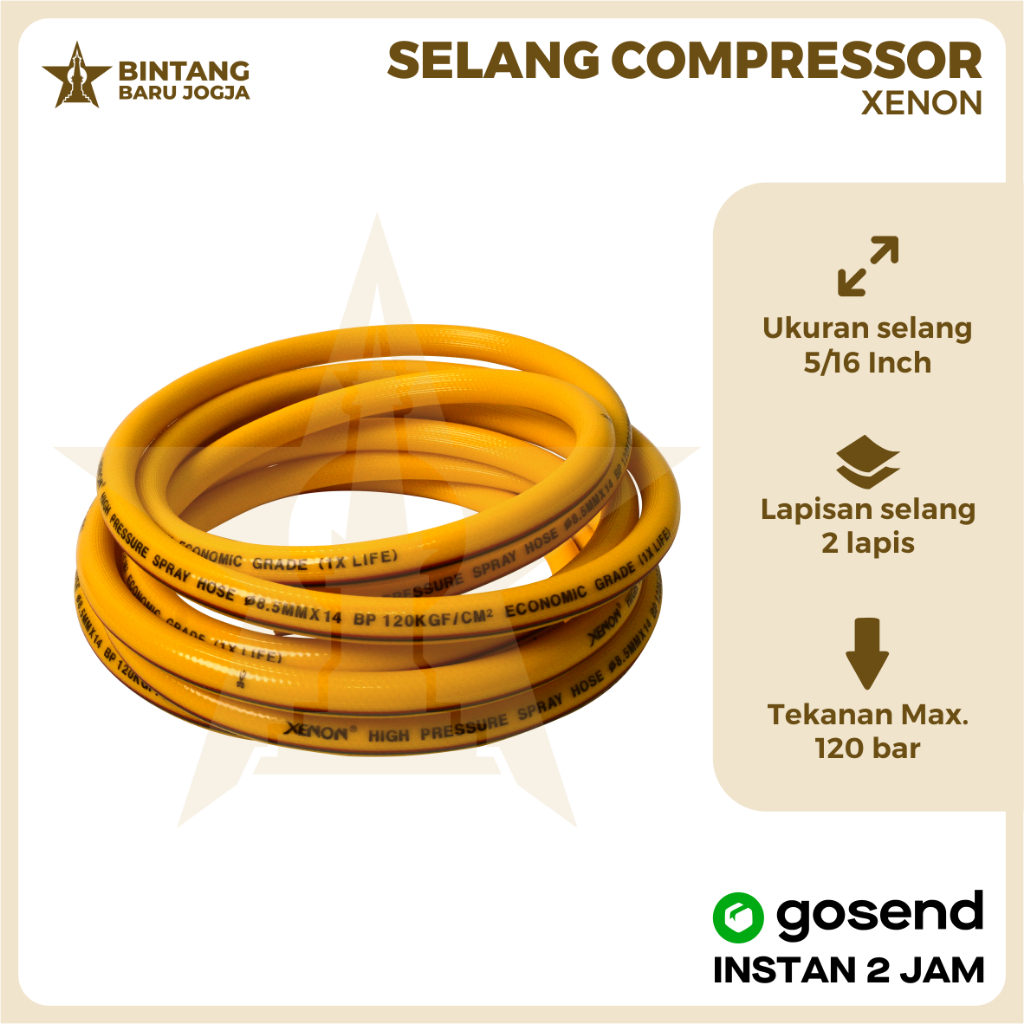 Jual XENON Selang Kompresor Kuning- High Pressure Spray Hose SELANG ...