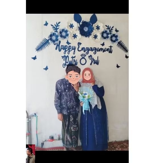 Jual RECOMMENDED Ready paper flower dekorasi backdrop lamaran tunangan ...