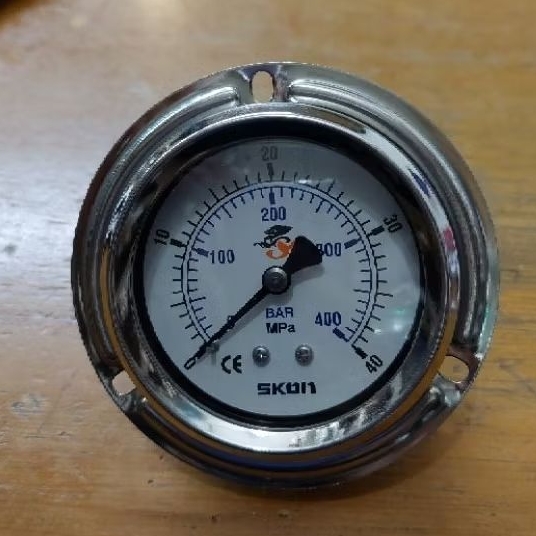 Jual Pressure gauge manometer 40 mpa 400 bar BSP back center payung 2.5 ...