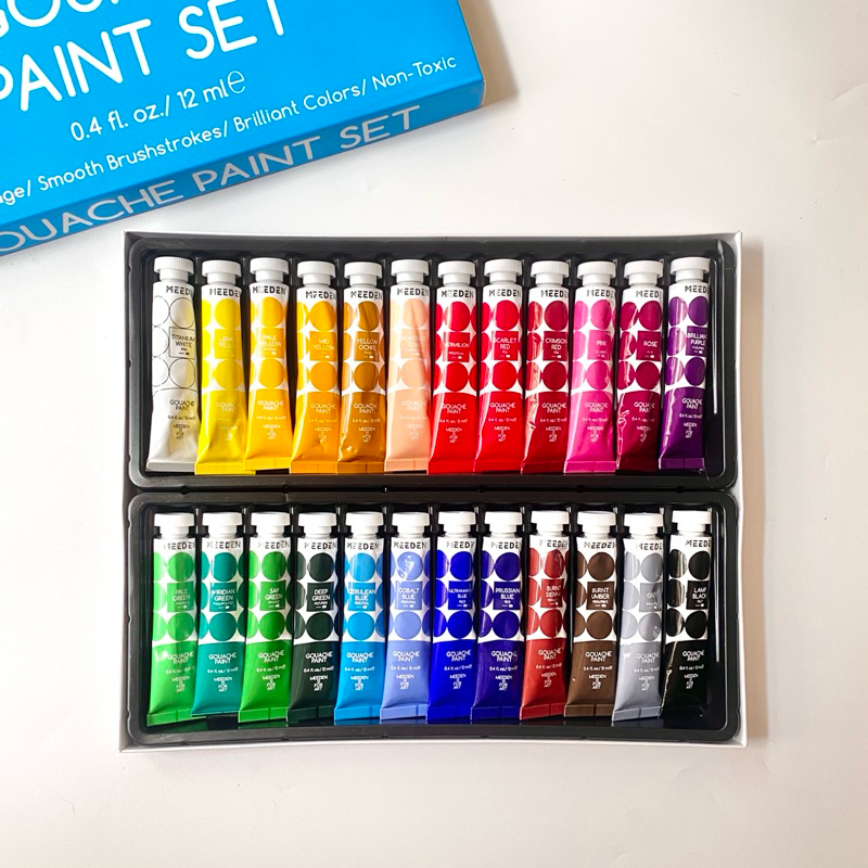 Jual Meeden Gouache Paint Set 24 & 48 Colors 12ml | Shopee Indonesia