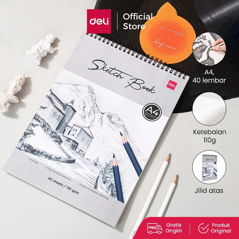 Jual Deli Sketch Book / Buku Gambar Sketsa 40 lembar A4 EC401 | Shopee ...
