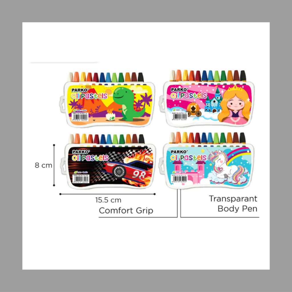 Jual Parko Crayon Oil Pastel 12 Warna / Crayon Fancy / Crayon 12 Warna ...