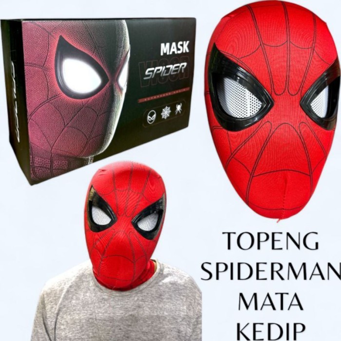 Jual Mainan Topeng Mask Spiderman Headgear Superhero Chin Control Bisa ...