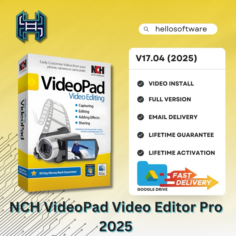 Jual NCH VideoPad Video Editor Pro 2025 v17.04 Full Version (Versi ...