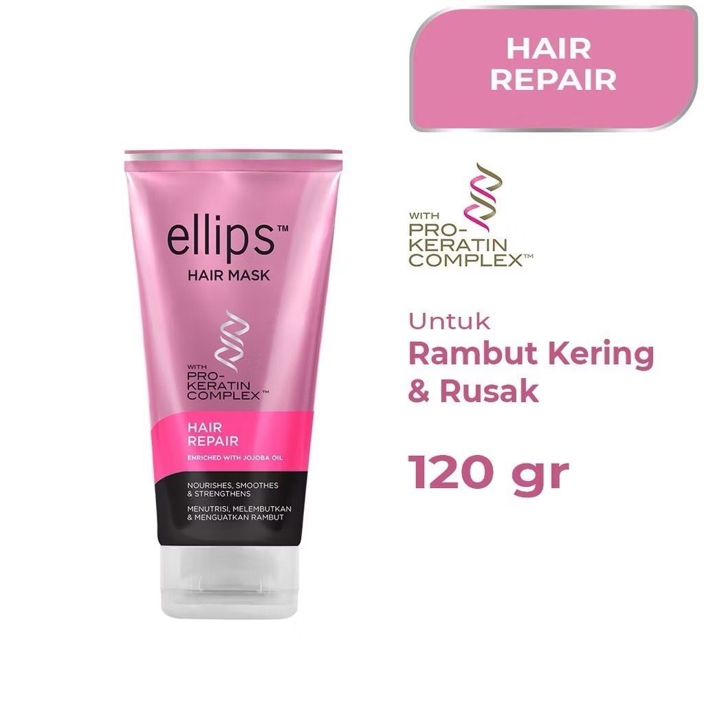Jual ELLIPS HAIR MASK PRO KERATIN HAIR REPAIR 120 GR (KEMASAN TUBE ...