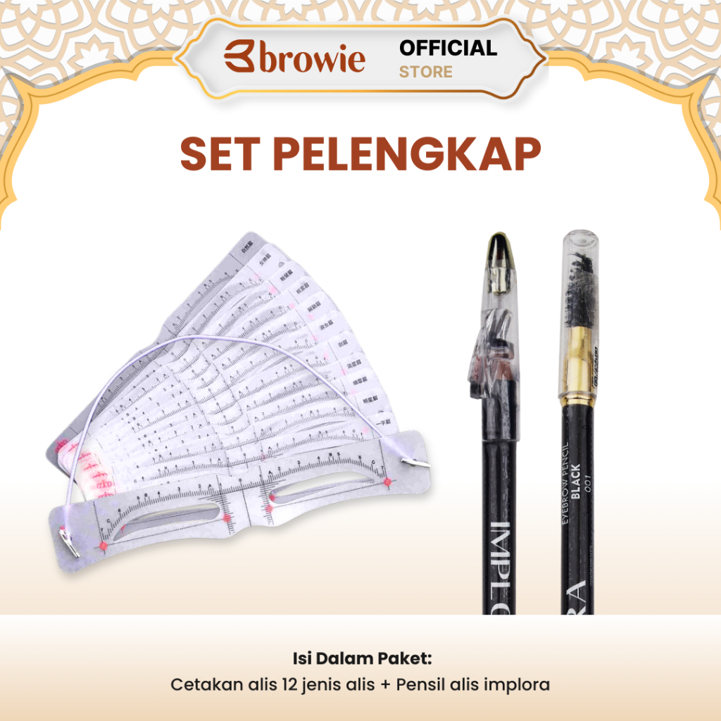Jual [Set Pelengkap browie] Cetakan Alis Tali 12in1 + Eyebrow Pencil ...