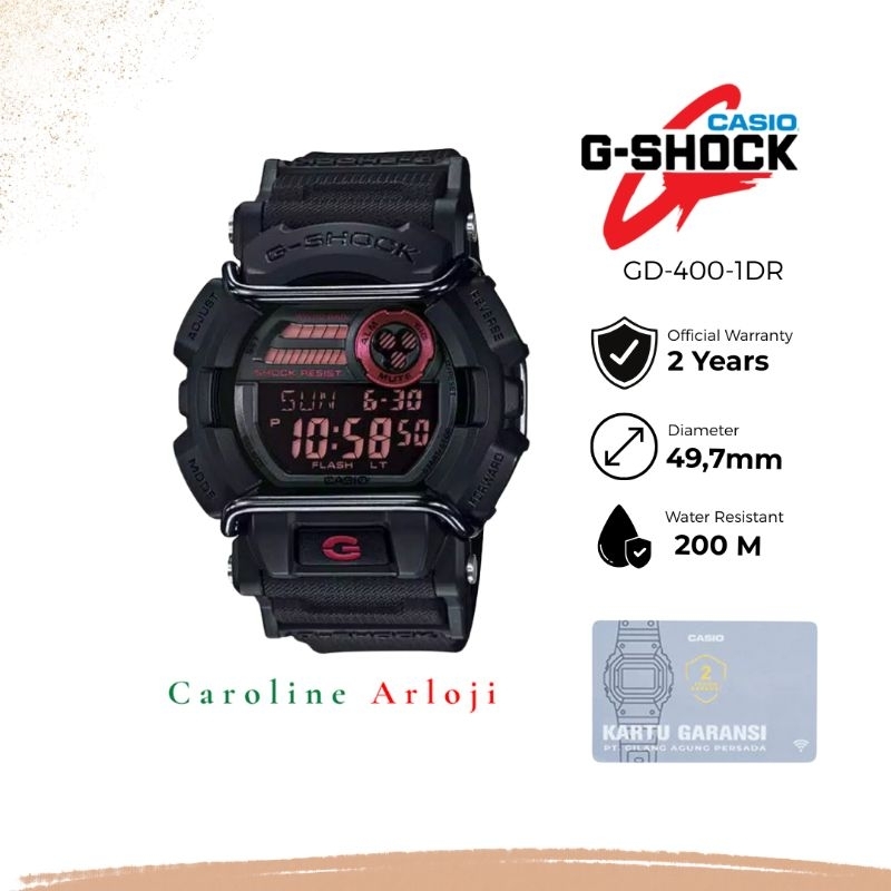 Jual Jam Tangan Pria G-Shock GD-400-1DR Original Garansi resmi | Shopee ...