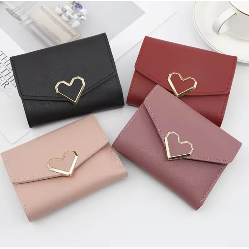 Jual Dompet lipat mini dompet wanita simple elegan motif love | Shopee ...