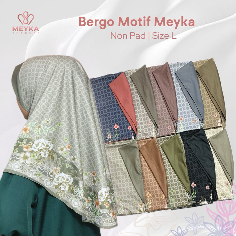 Jual (10 pcs) Bergo Motif Meyka Non Pad | Shopee Indonesia