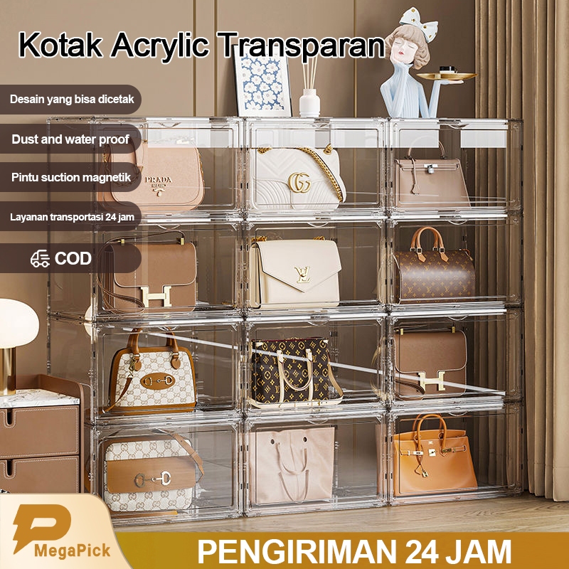 Jual Acrylic Transparent Storage Display Box Kotak Penyimpanan Sepatu ...