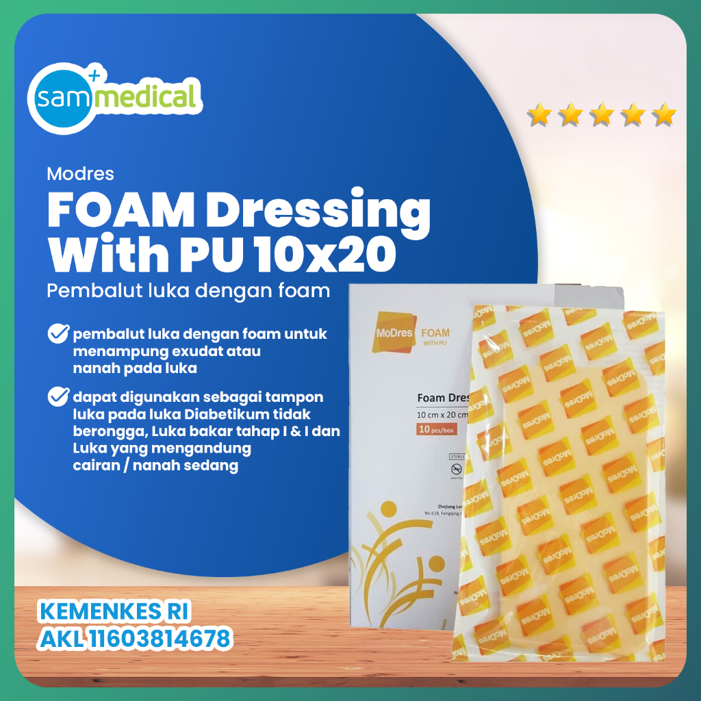 Jual Modres Foam Dressing - 10x20 / Luka Diabetes Nanah Sedang / Modes ...