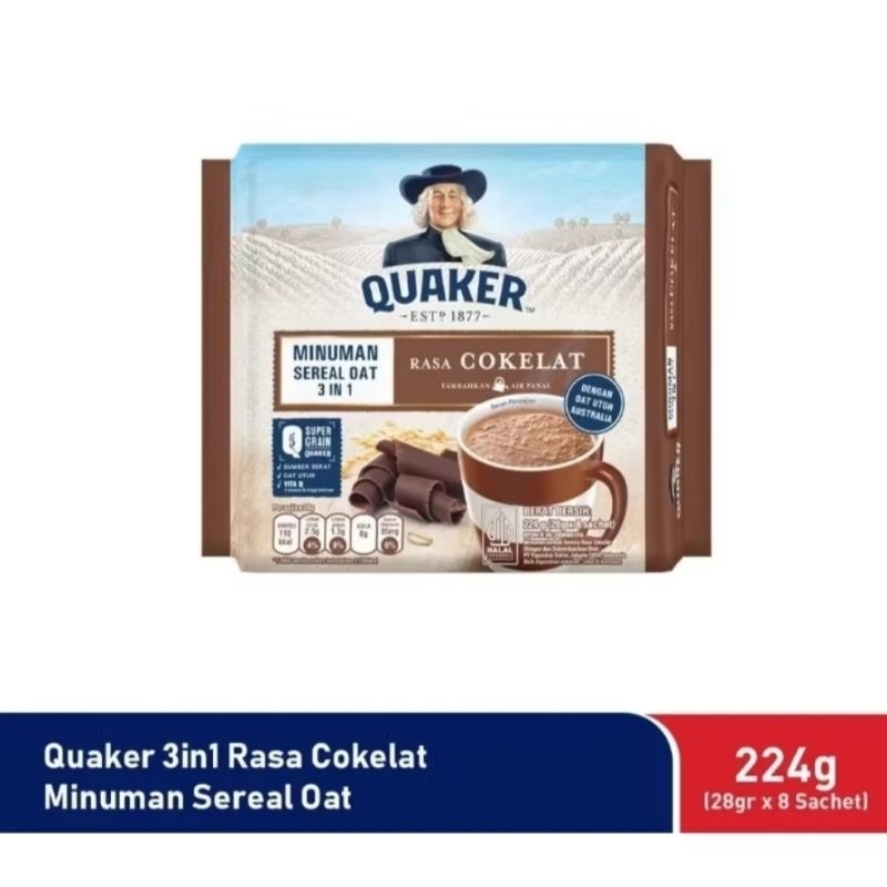 Jual Quaker Cokelat 224 gram (28 x 8 sachet) | Shopee Indonesia