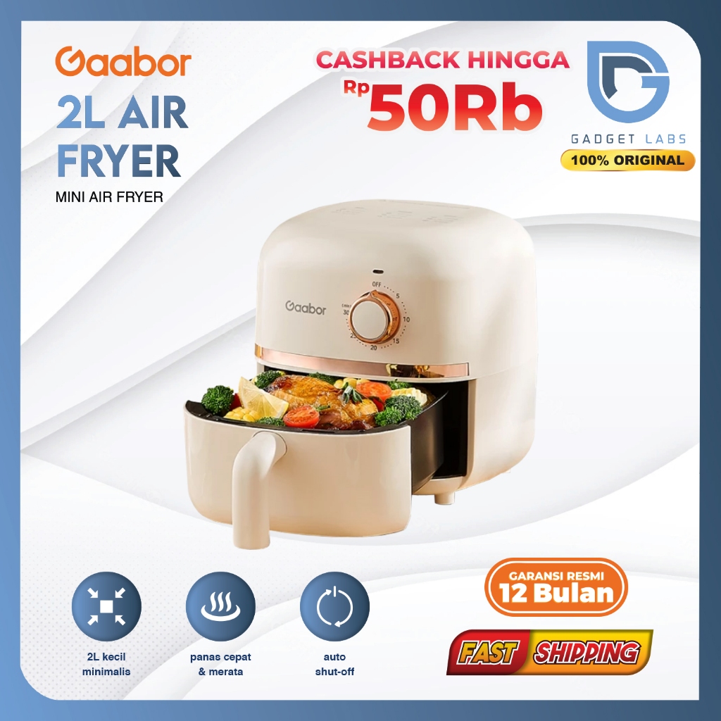 Jual Gaabor Mini Air Fryer 2L Low Watt 600W AF20M-YE01A - Mesin ...