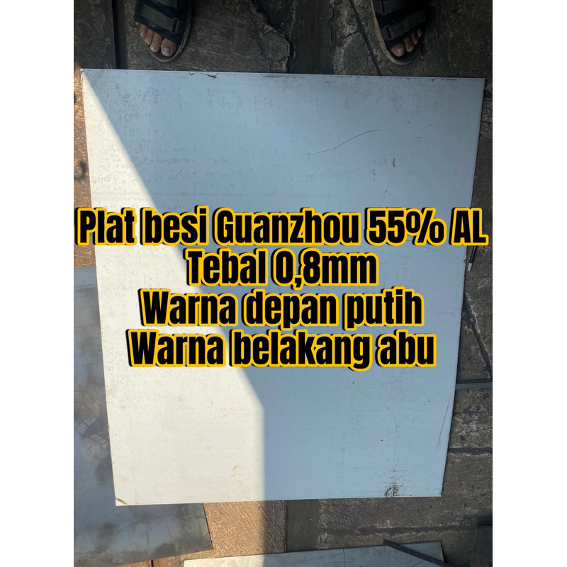 Jual Plat besi eser guanzhou 55% AL, tebal 0,8mm . warna depan putih ...