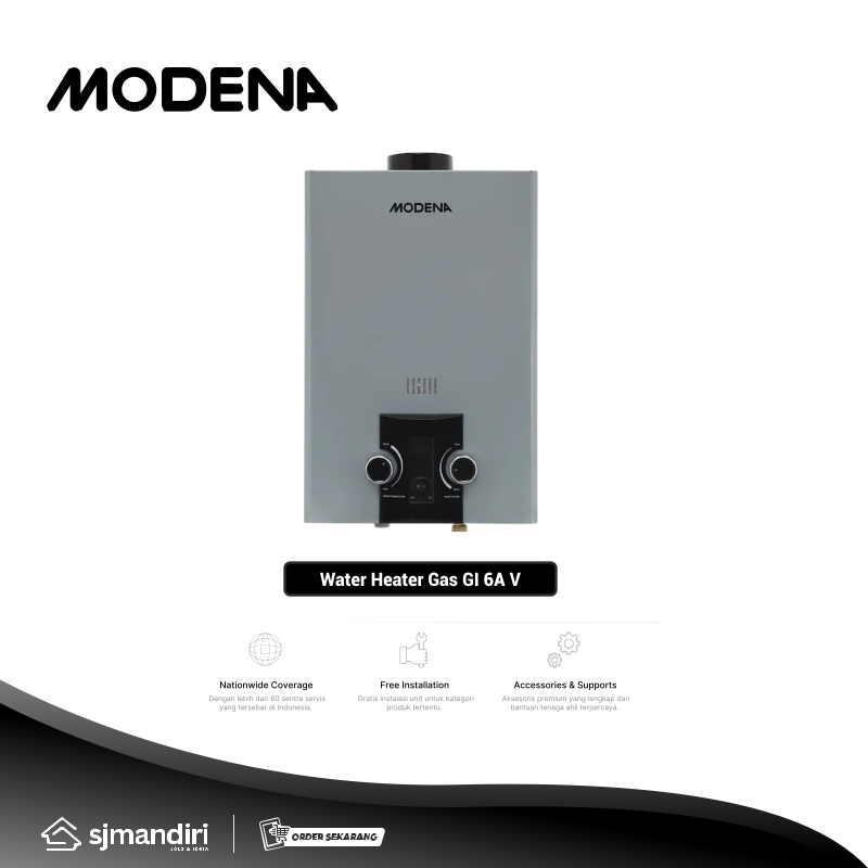 Jual MODENA Water Heater Gas GI 6A V LPG 5 Liter Pemanas Air Modena ...