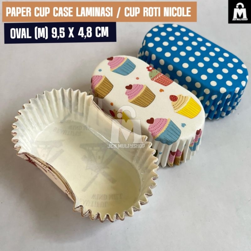 Jual Paper cup case laminasi oval (M) NICOLE 9,5 x 4,8 cm isi 100 pcs ...