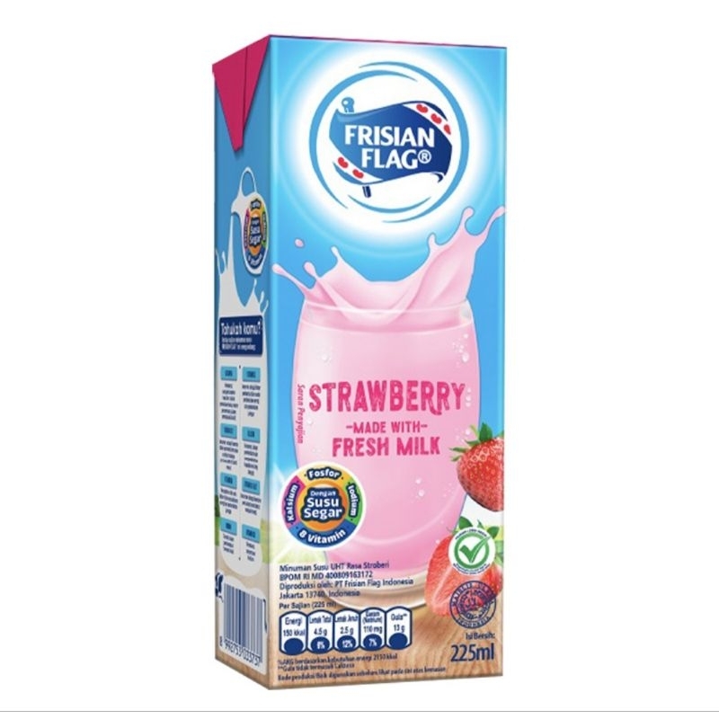 Jual Frisian Flag Purefarm Susu UHT Stroberi Kotak 225 ml | Shopee Indonesia
