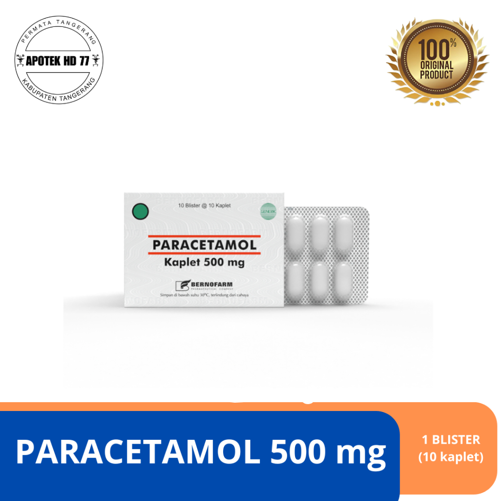 Jual PARACETAMOL 500mg KAPLET BERNOFARM | OBAT TURUN PANAS DAN PEREDA ...