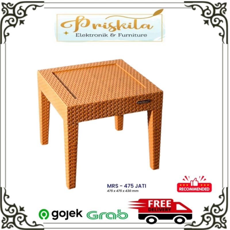 Jual meja tamu plastik napolly / meja tamu plastik/ meja teras kecil ...