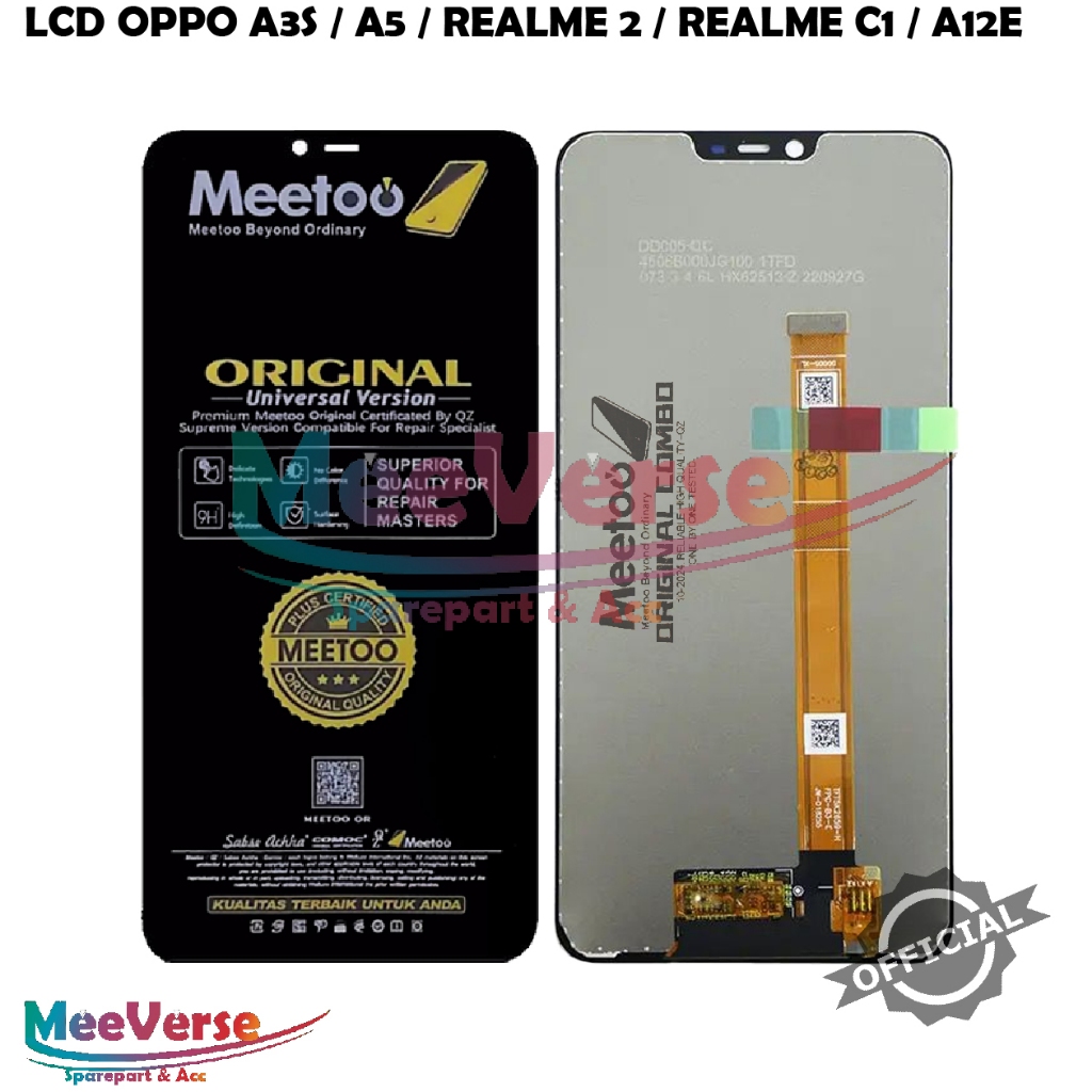 Jual LCD MEETOO OPPO A3S / A5 / REALME 2 / REALME C1 / A12E - FULLSET COMPLETE | Shopee Indonesia