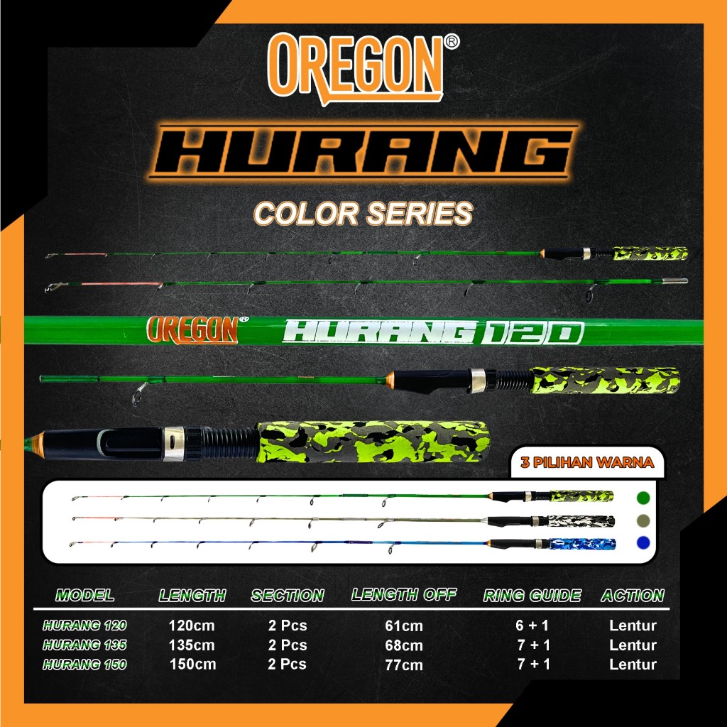Jual Joran Pancing Udang Sambung 2 Oregon Hurang 100 120 135 150Cm ...
