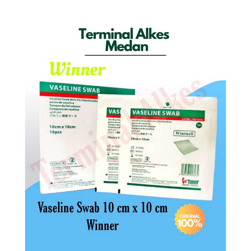Jual VASELINE SWAB 10CM X 10CM WINNER /KASSA PEMBALUT LUKA WINNER ISI ...