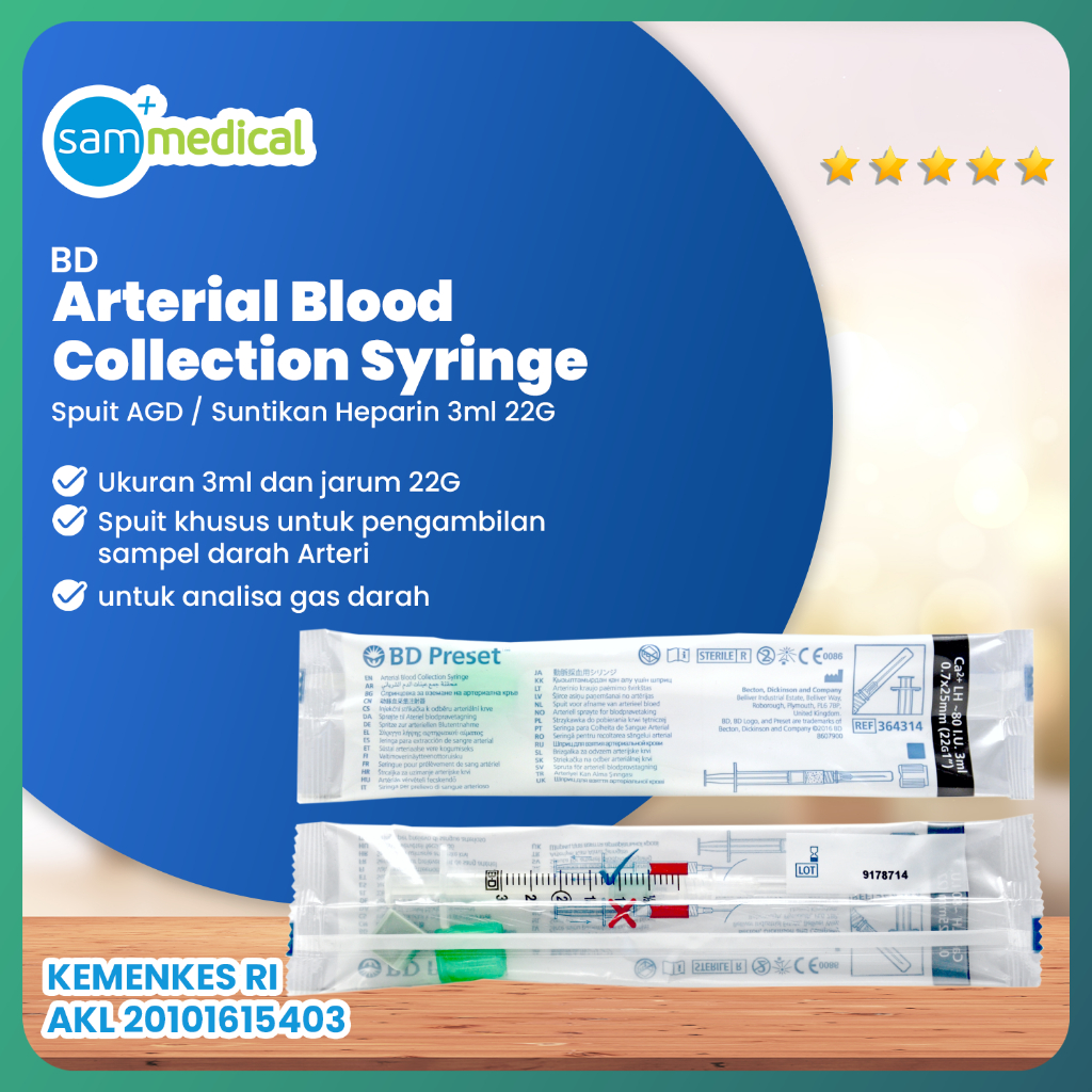 Jual BD Preset Spuit AGD / Suntikan Heparin 3ml 22G / Syringe 3cc ...