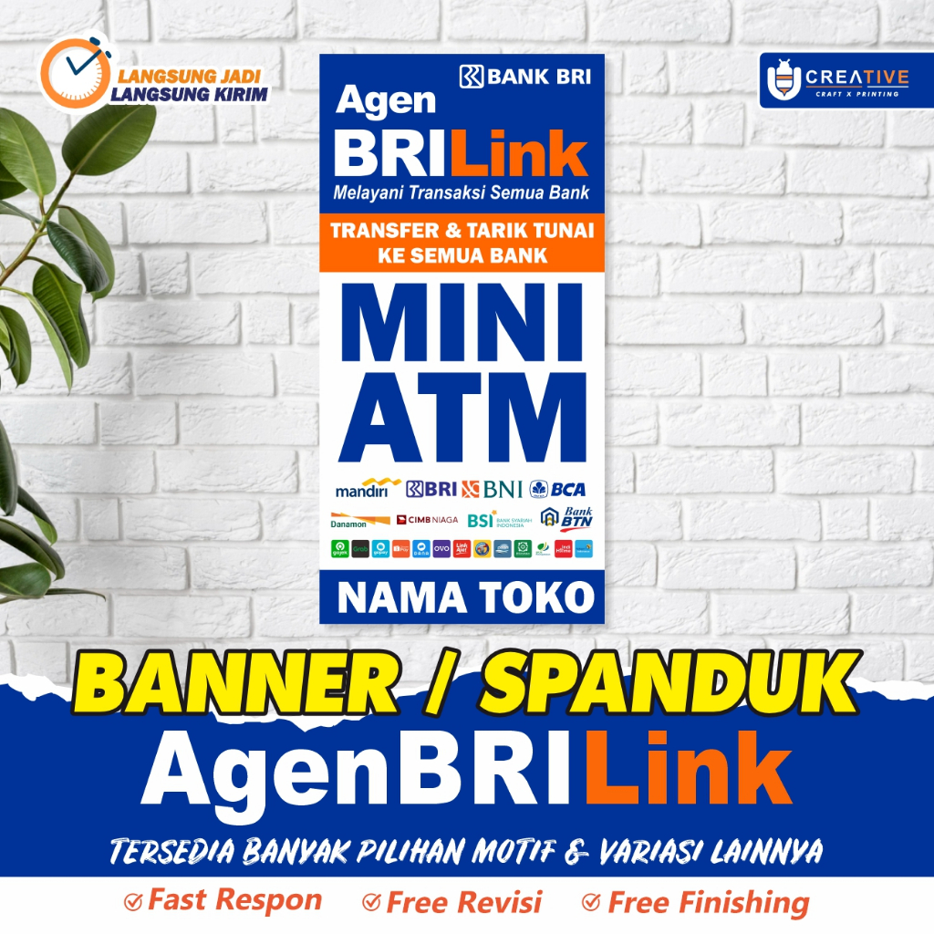 Jual Spanduk Banner Konter / Agen BRILink ATM MINI (KODE MOTIF : BMA4 ...