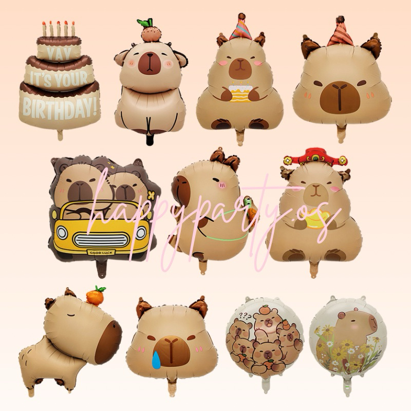 Jual Balon Foil Ulang Tahun Jumbo CapyBara Capy Bara Kapibara Kapi Bara ...