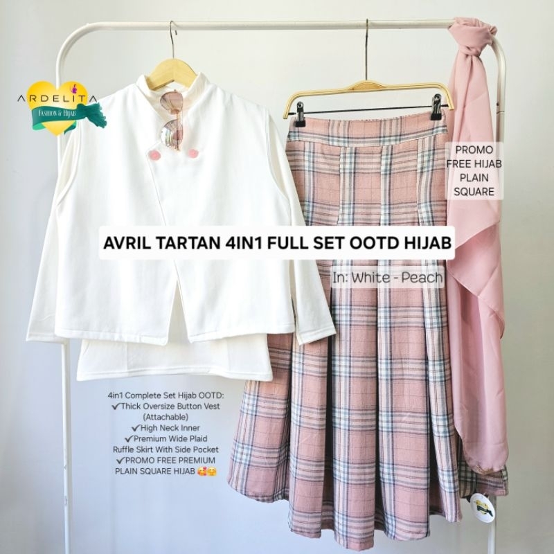 Jual ARDELITA - AVRIL SET TARTAN SERIES SETROK KOREAN STYLE OOTD HIJAB | Shopee Indonesia