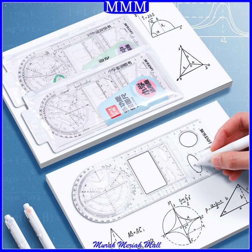 Jual MMM Penggaris Geometri Multifunction Geometric Ruler Penggaris ...